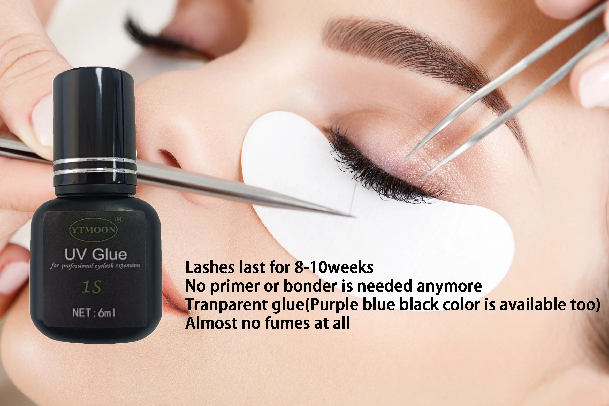 Black Lash Adhesive Free Sample Led Eyelash Glue Uv Extension Lash Glue ...