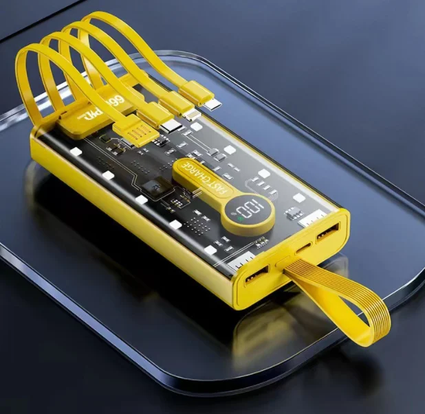 Built In Cable Fast Charge 10000mah 66w Pd 20w Transparent Mobile Phone ...