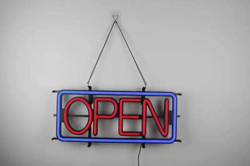 Large Lighted Led Neon Open Sign For Business,Rectangle - Buy Open ...