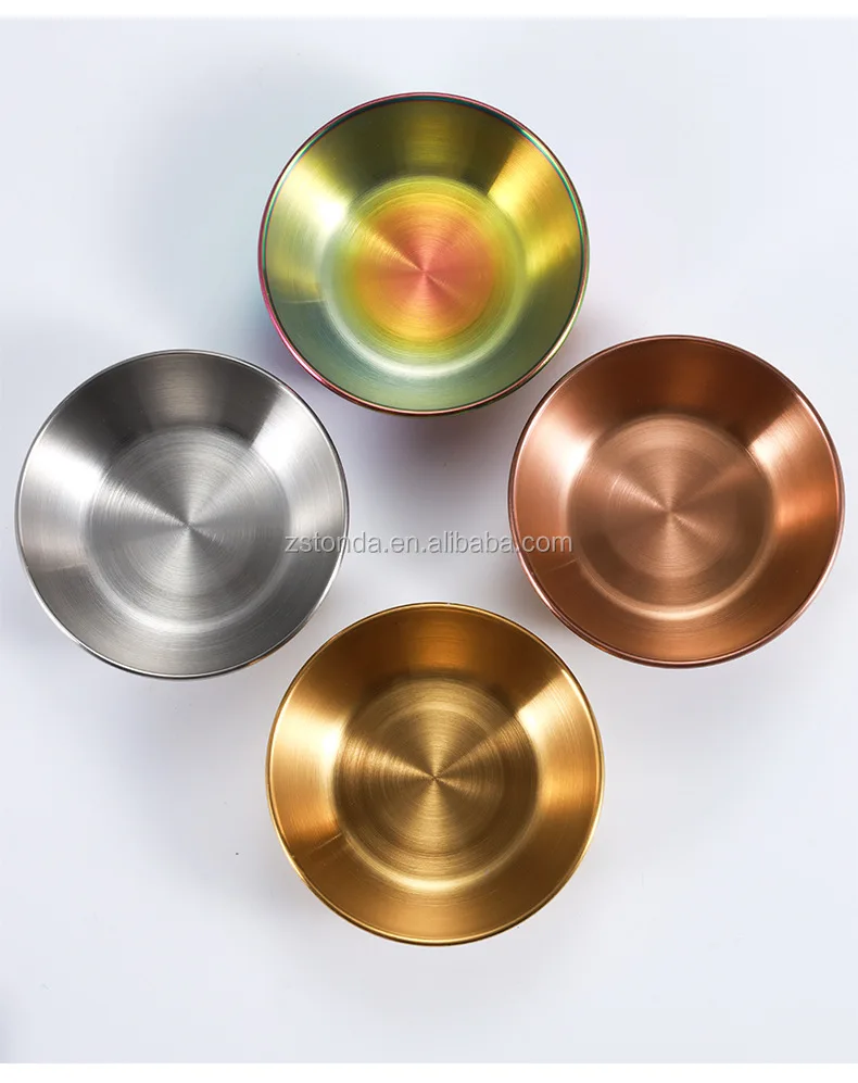 Stainless Steel Small Sauce Dishes Seasoning Serving Tray Spice Plates ...