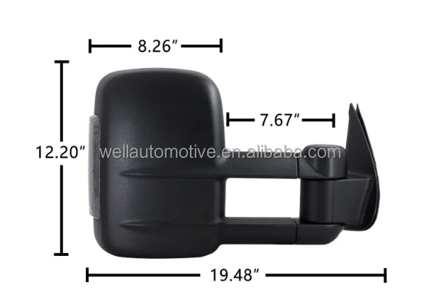 Off-road Side Mirrors for Toyota Hilux 05-15 - Durable & Stylish