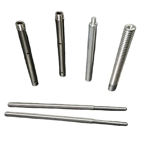 CNC Turning Machine Pin Shaft Nickel Plated Small Double Threaded Metal ...