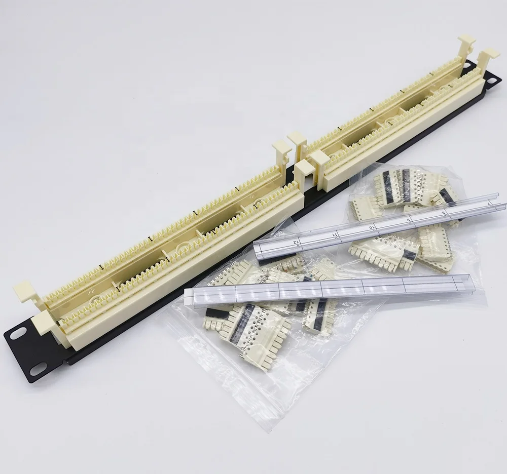110 Wiring Block Patch Panel 1u 19" Rack Mount 110 Type 100 Pairs Voice ...