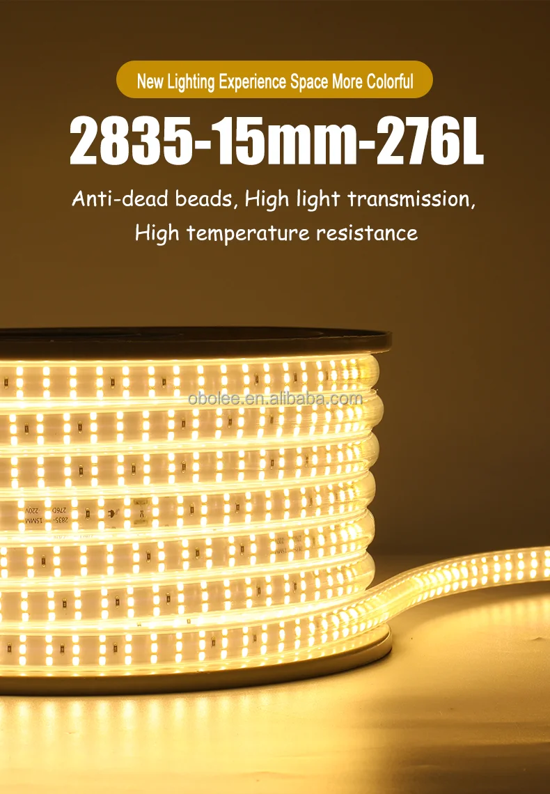 High Voltage 220v Wireless Led Strip Smd 2835 276leds/m Waterproof Ip65 ...