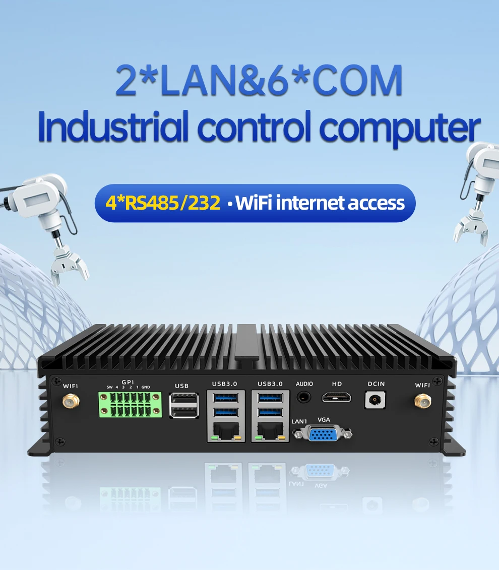 Micro Mini PC Core I3 4030U GPIO 2 Lan 6 COM 4xRS485/232 Support 4g ...