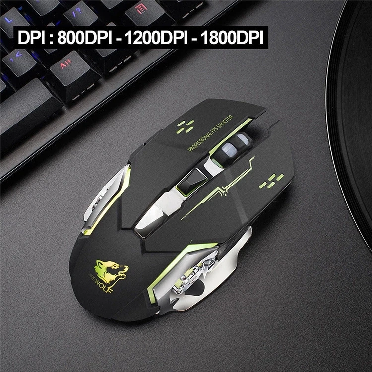 Free Wolf X8 Wireless Gaming Mouse | Rechargeable, Mute, 6-Button ...