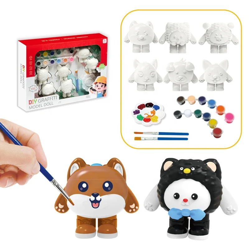 Kids graffiti coloring model doll paint your own crafts painting kit ...
