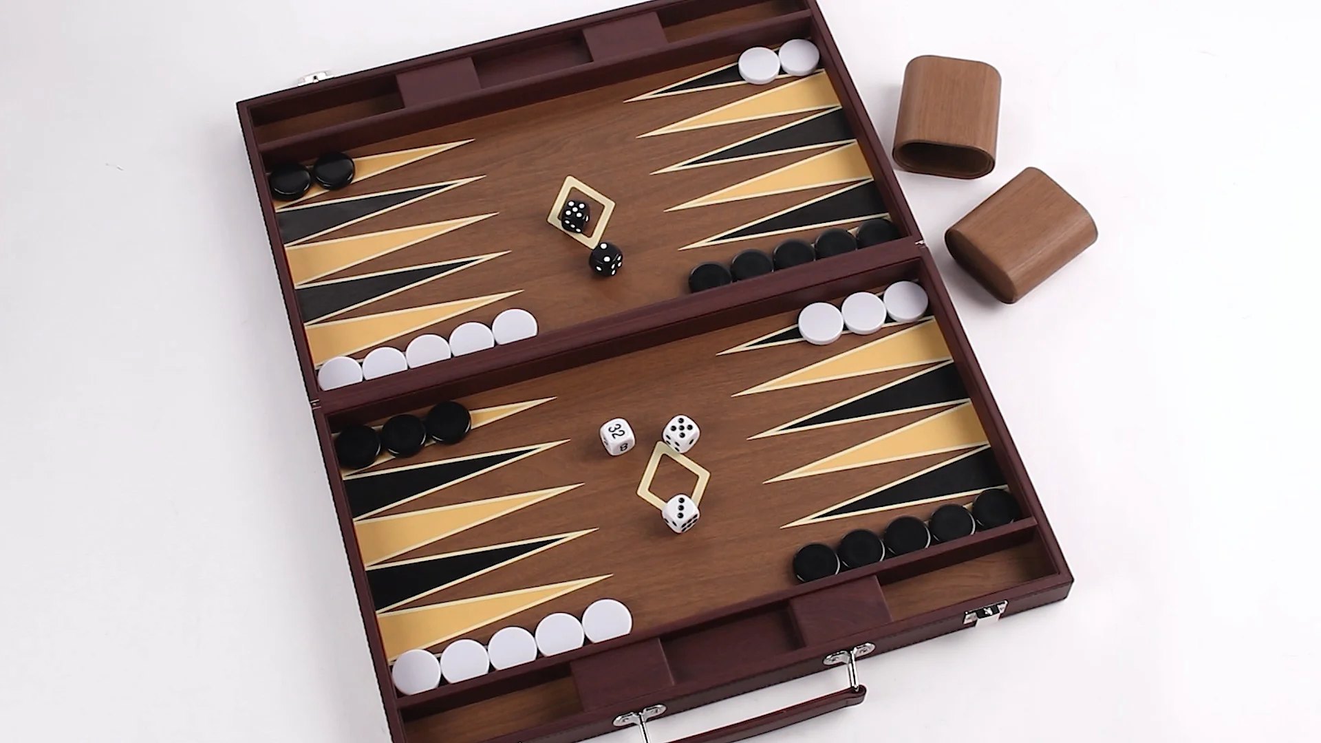 Brown Faux Leather 15 Inch Classic Backgammon Board Game Sets For ...