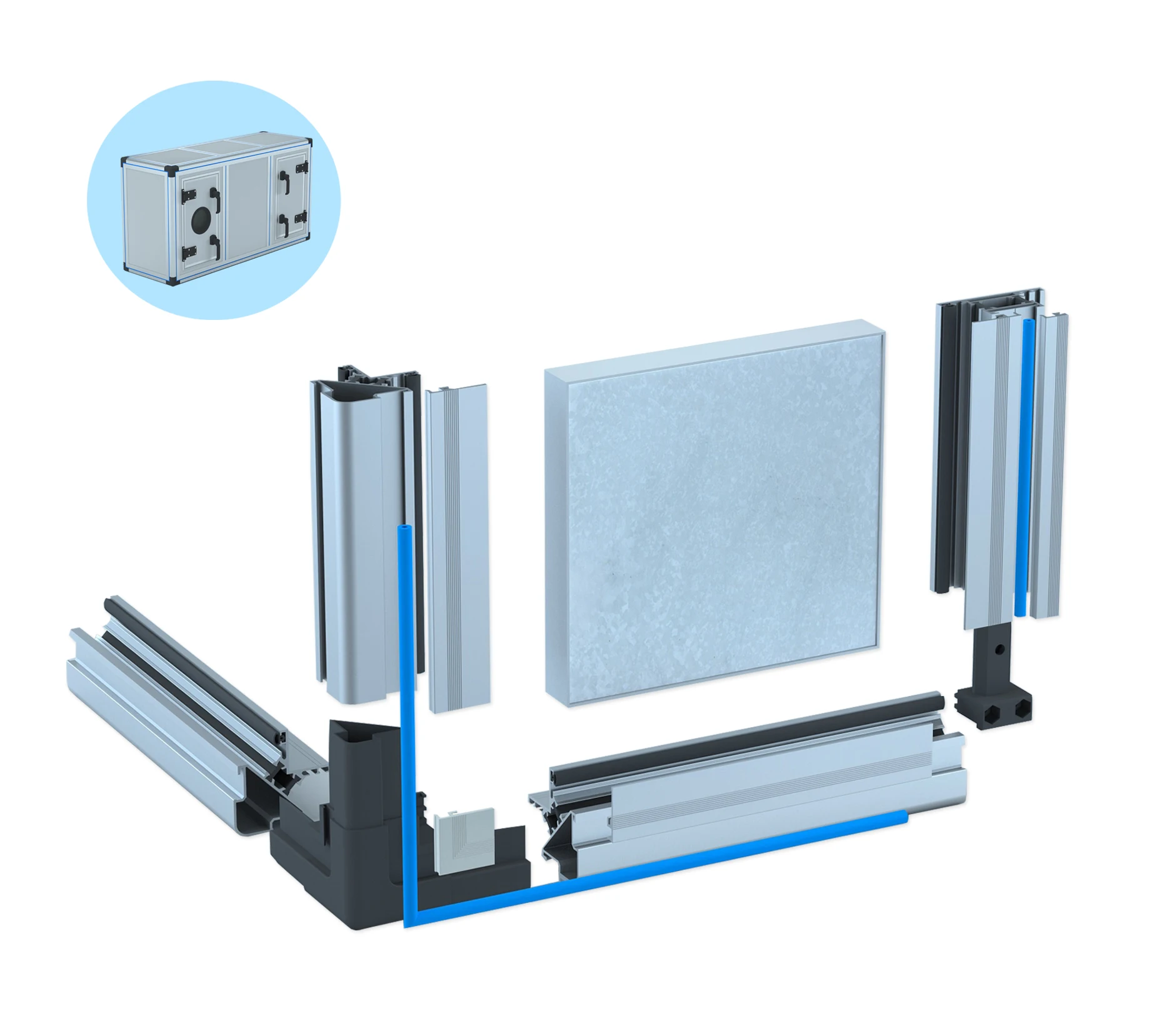 E-ZONG HVAC System Thermal Break Profile for AHU Aluminum