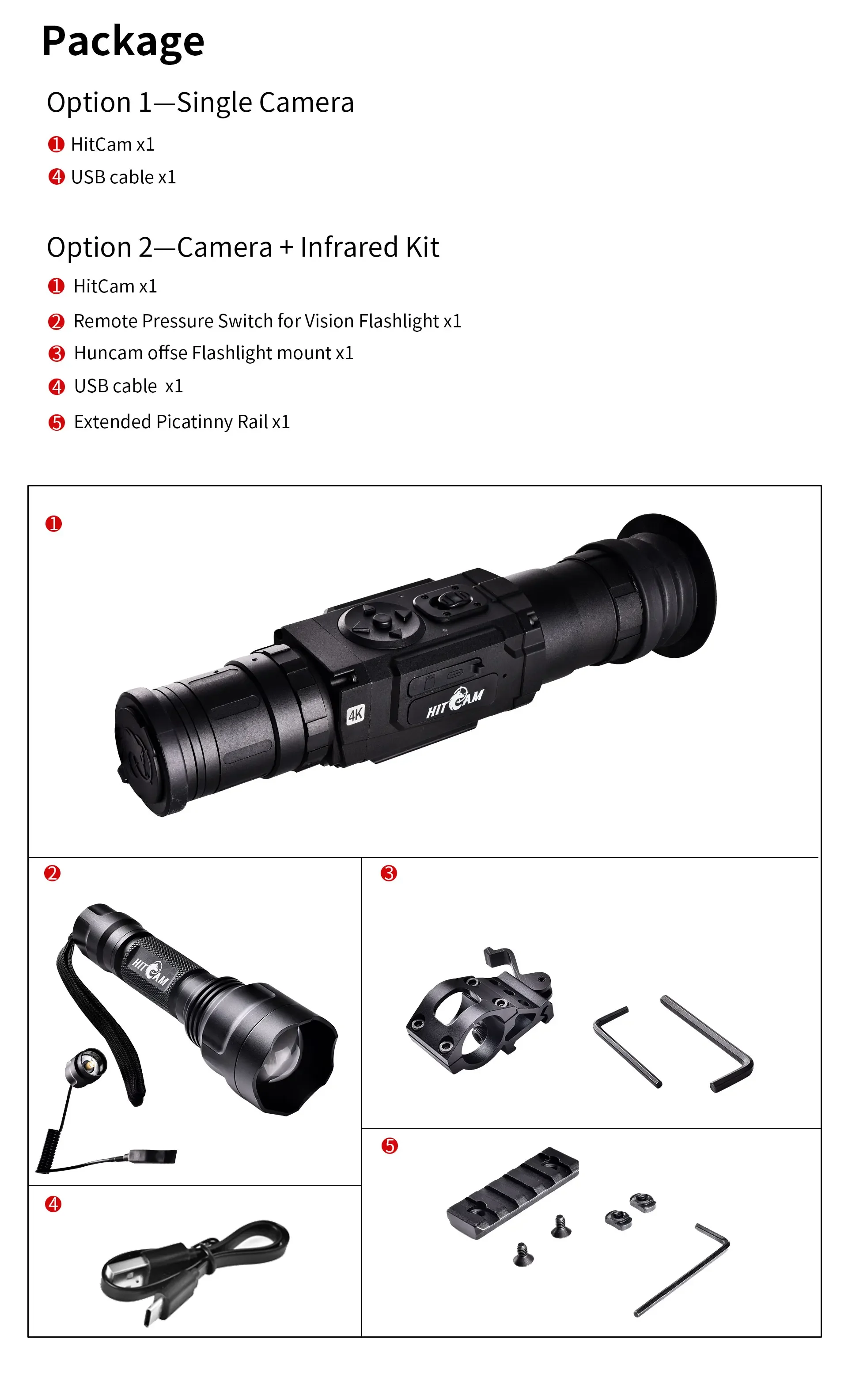 Runcam Hitcam 4k 10x Optics Zoom Digital Night Vision Riflescope Camera ...