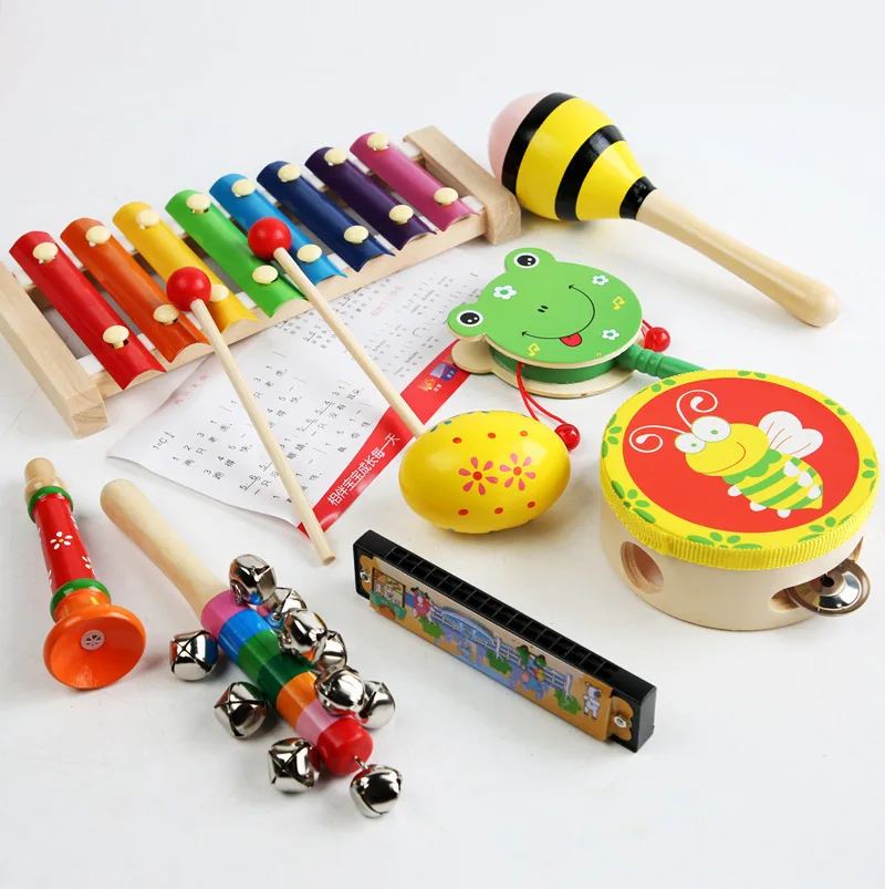 Music Toy 8pcs Montessori Educ Play Rainbow Kids Toy Musical Instrument ...