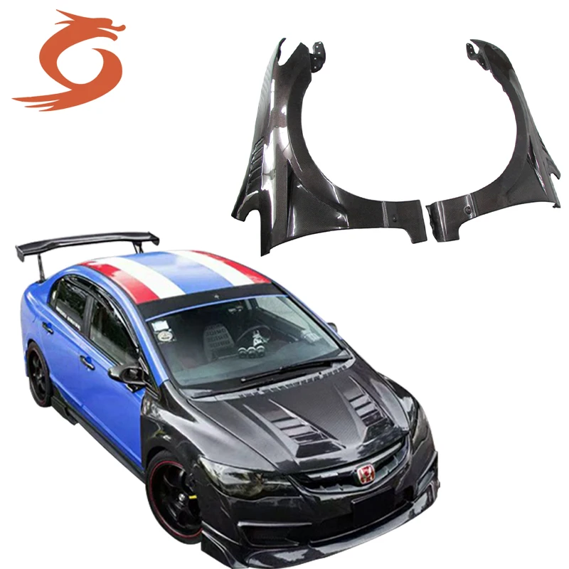 Improved fender surround the 2006-2012 for Honda Civic FD2 carbon fiber ...