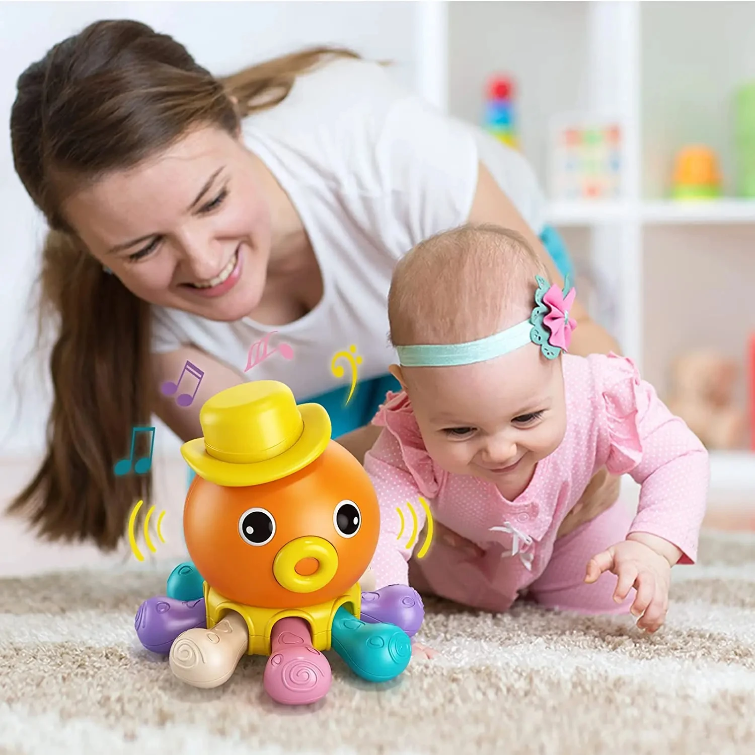 Fine Motor Skill Octopus Baby Toy 6 -12 Months Press Activity Fidget ...