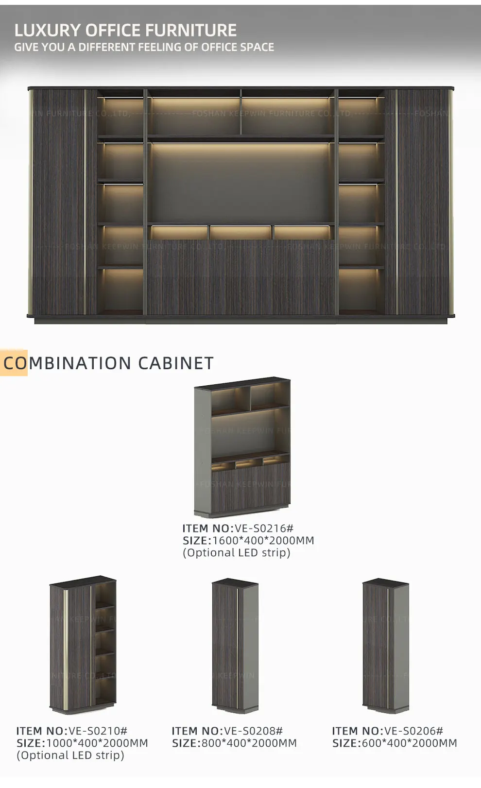 Modern Luxury Open Storage Shelf Office Furniture Executive Ceo Room ...