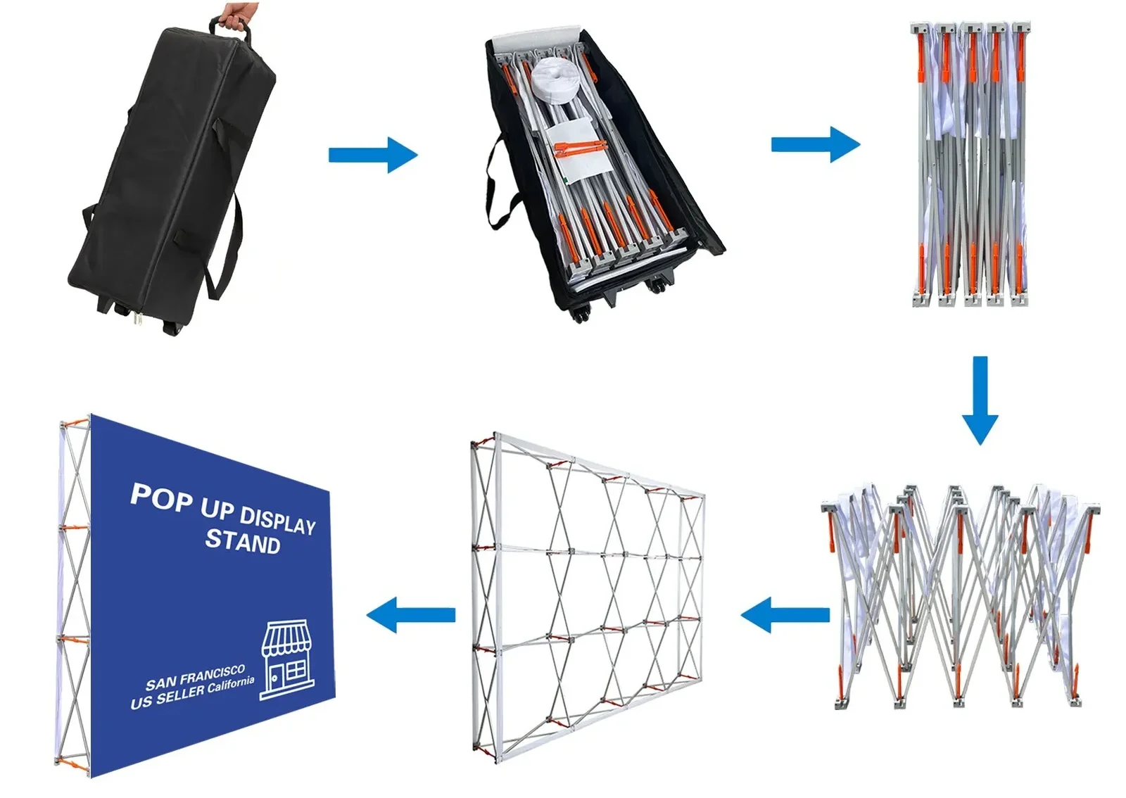 10ft Portable Aluminum Shelves Collapsible Exhibition Backdrop Banner ...