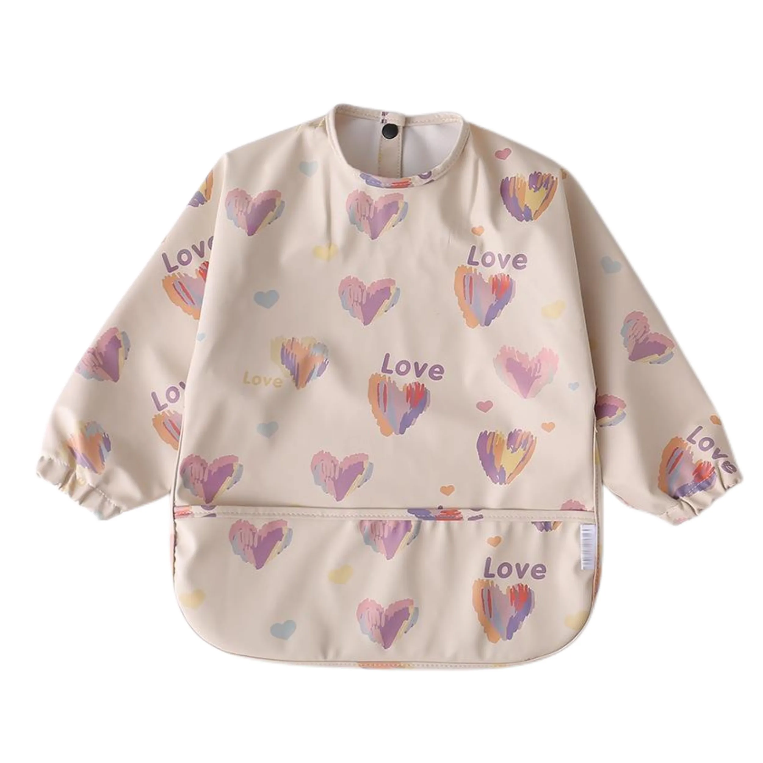 Dinosaurs Animals Cartoon Smock Pocket Crumb Catcher Apron Kids Anti ...
