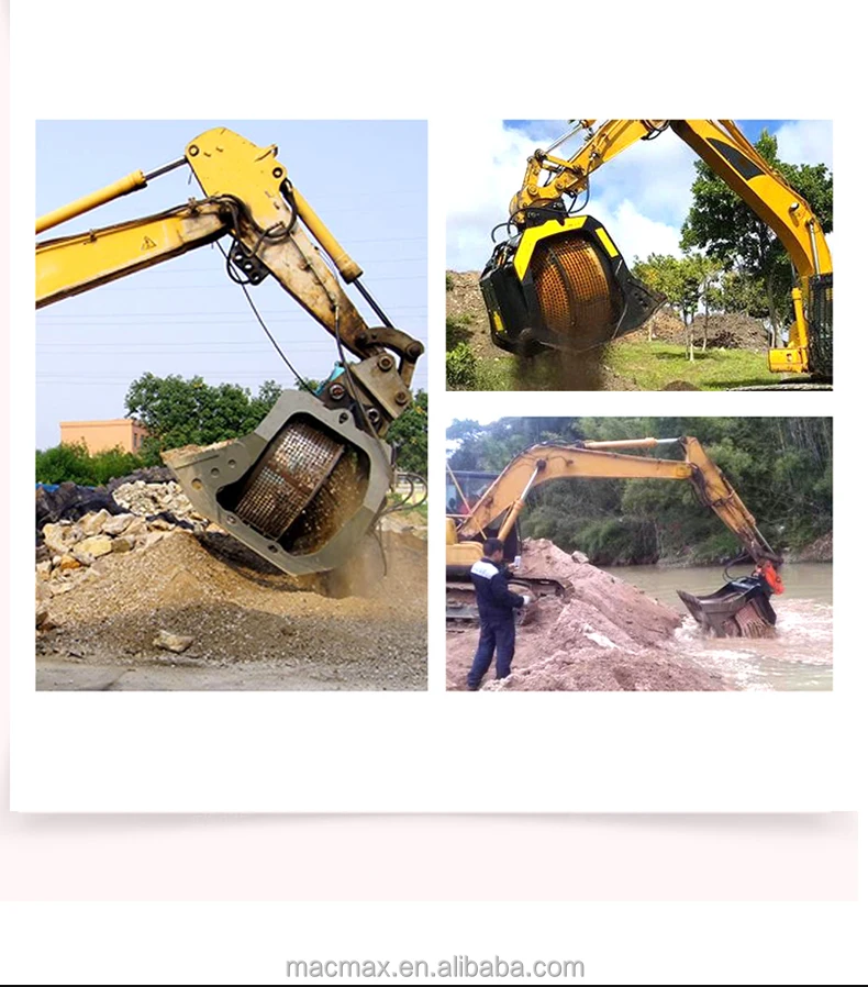 Mini Excavator Attachment 360 Degree Rotating Screen Bucket For Earth ...