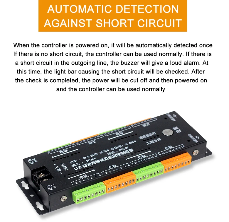 32 Step Strip Smart Stair Lighting Controller Dc24v Anti-short Circuit ...