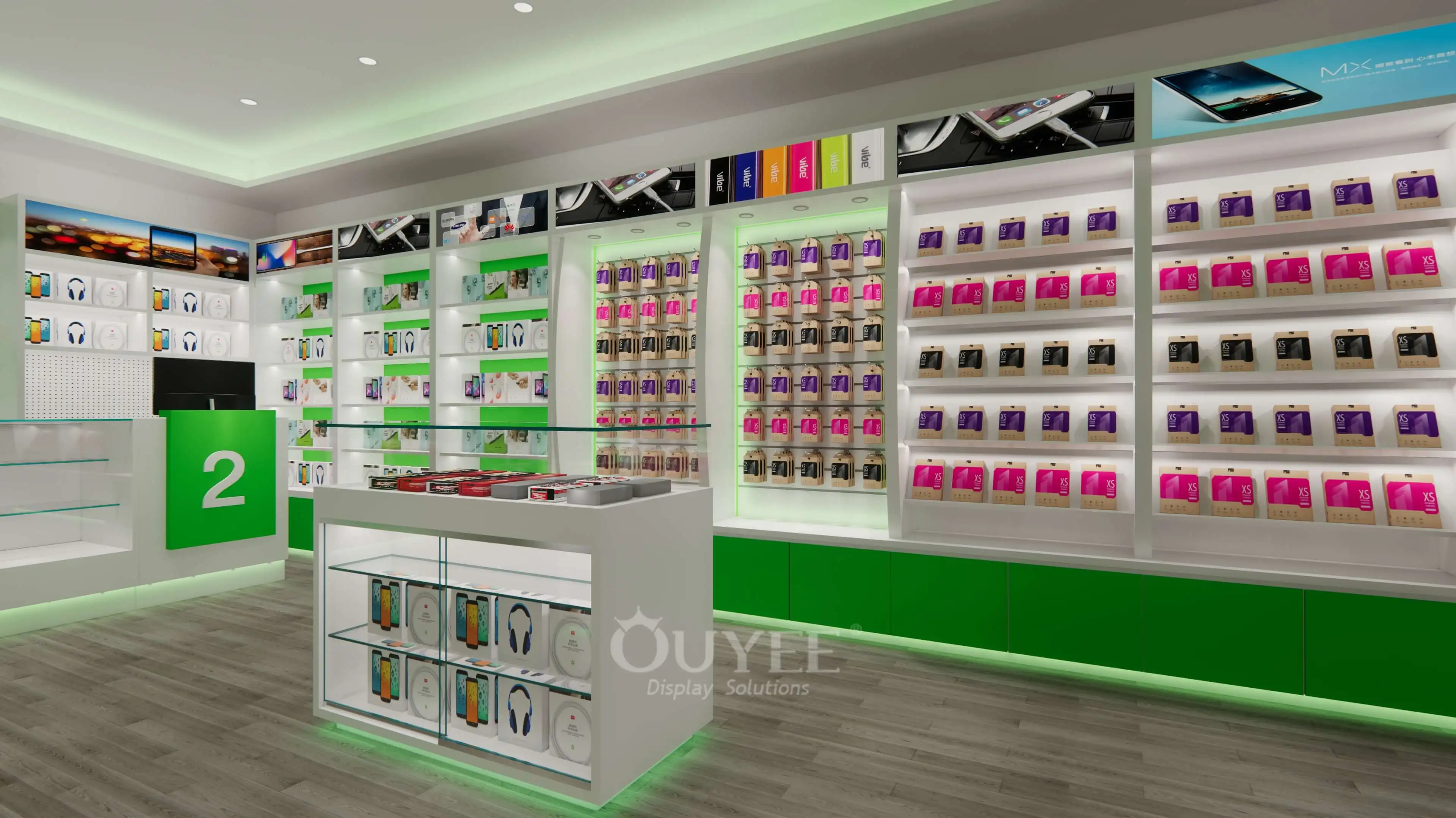 Creative Wood Mobile Cell Phone Retail Store Design