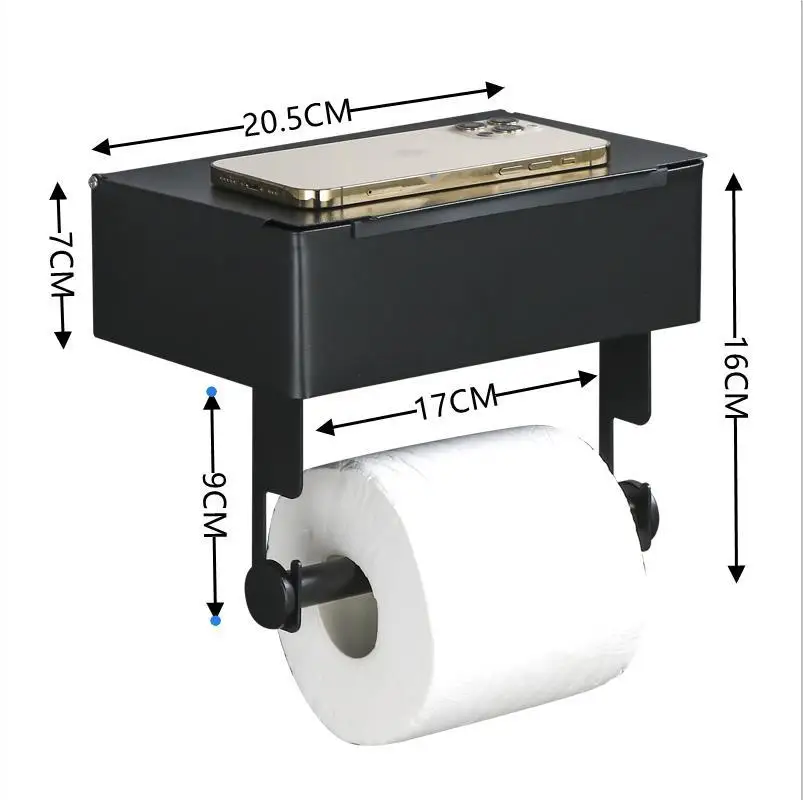 Free Standing Gun Metal Paper Storage Box Holder Toilet Paper Holder ...