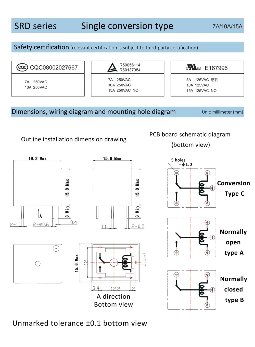 Relays Srd-03vdc-sl-c Srd-05vdc-sl-c Srd-06vdc-sl-c Srd-12vdc-sl-c 3v ...
