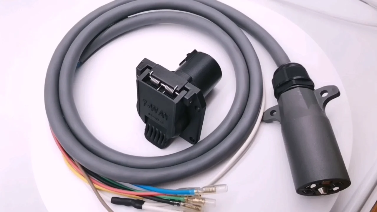 Waterproof 7 Way Trailer Plug Cable For Campers Caravans Food Trucks ...