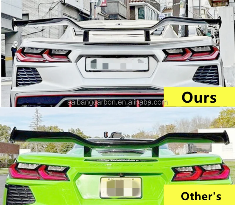 Z06 Style Carbon Fiber Rear Bumper Trunk Wing Spoiler For Corvette C8 ...