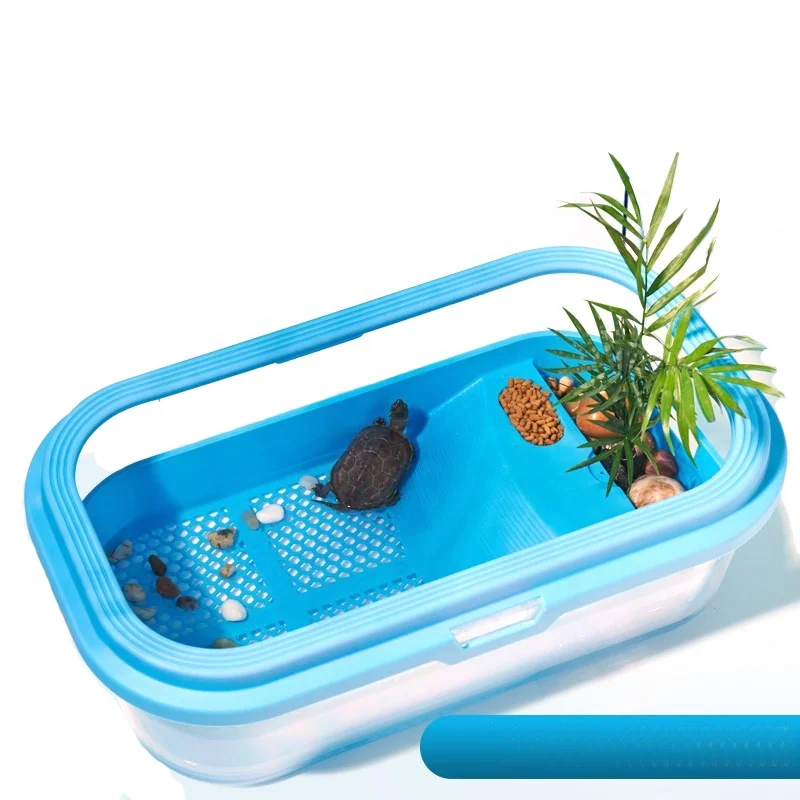 Plastic Turtle Habitat Aquarium Turtle Tank For Reptiles Easy To ...