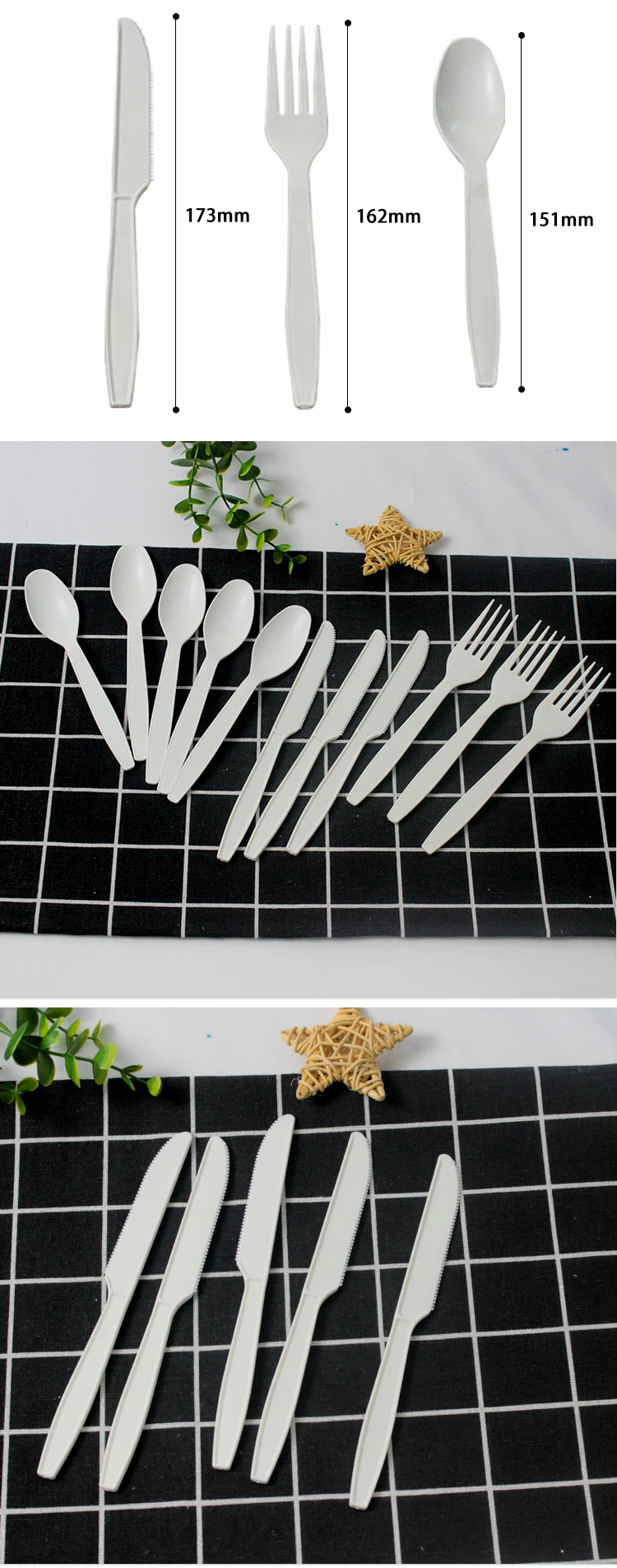 Biodegradable Corn Starch Knife Fork Spoon Biobased Cutlery for Eating ...