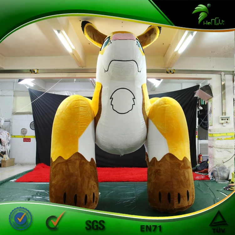 Mega Inflatable Cartoon Fox with Furry Coat - Custom Air Toy