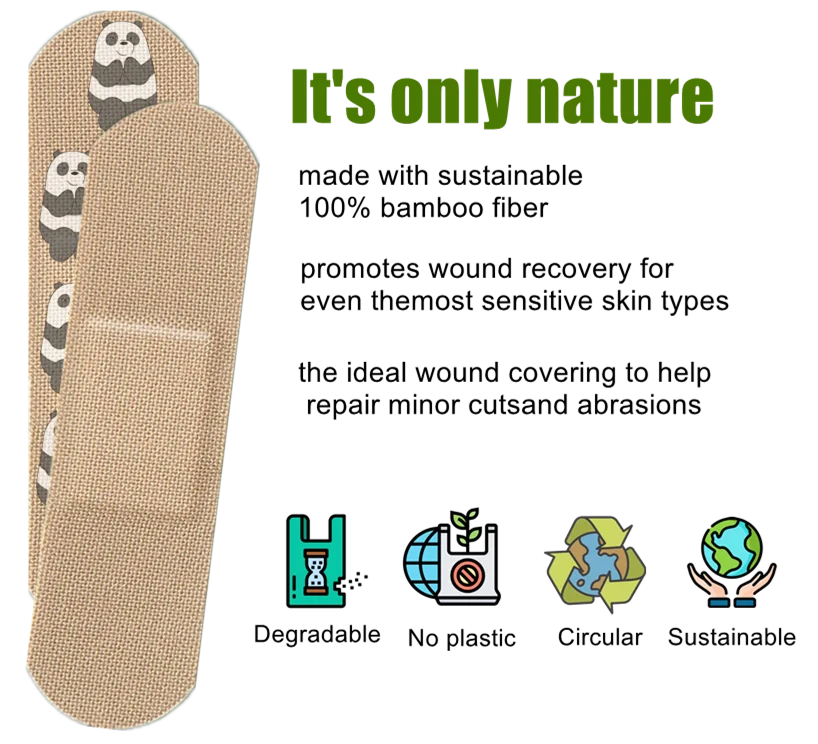 Recoo Plastic Free Adhesive Plaster Hypoallergenic Wound Care Band Aid ...