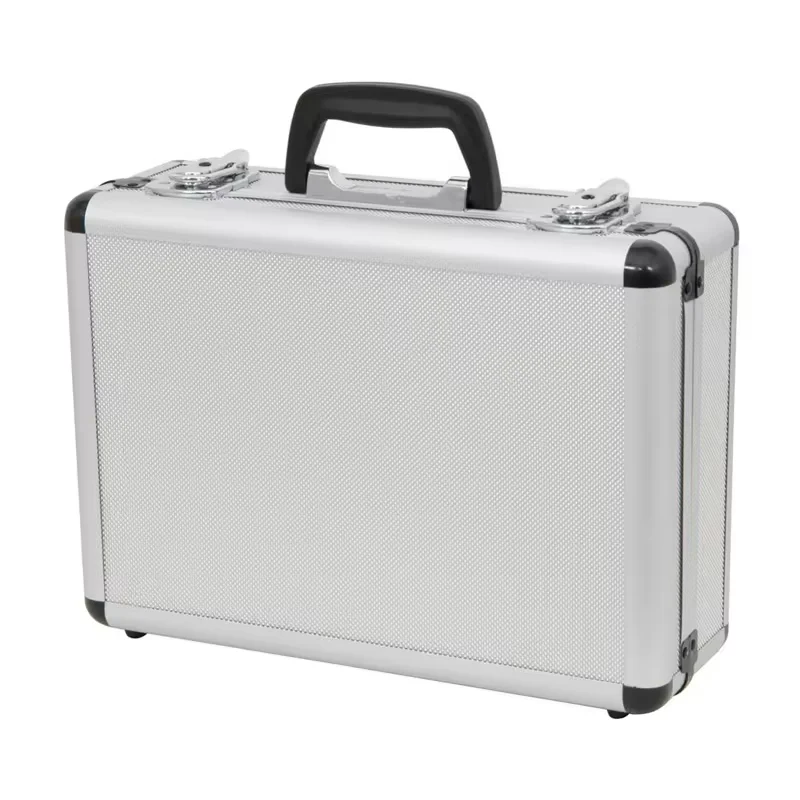 Aluminum Briefcase Silver Lockable Flight Case Portable Carrying Case ...