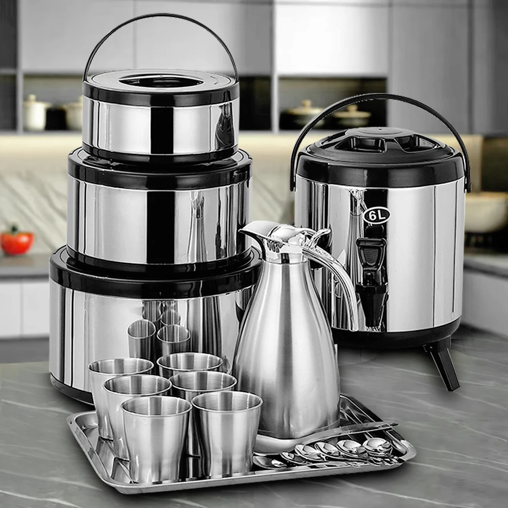 19PCS Camping Dinnerware Kit Outdoor Stainless Steel Kitchen Food ...