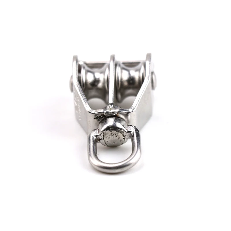 Stainless Steel Wire Rope Lifting Crane Swivel Double Sheave Pulley Block - Buy Double Pulley ...