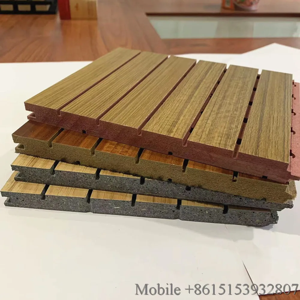 Anti Sound Absorb Wooden Wall Panel Mdf Acoustic Fluted Grooved Wall ...