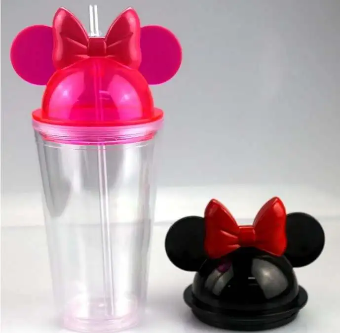 2023 Promotional Gifts Children Cartoon 16 Oz Mouse Ear Shape Dome Lid ...