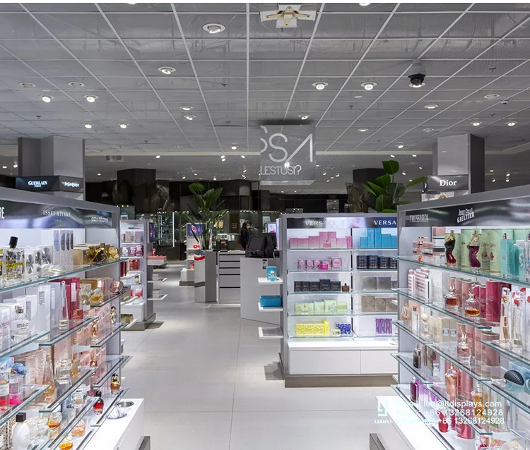 Lighted Beauty Gondola Shelf - Stylish Cosmetic Display