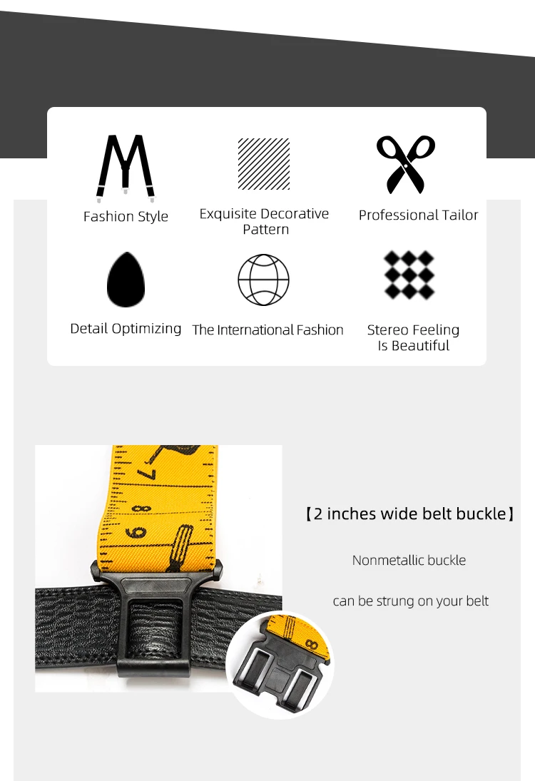 Heavy Duty Work Custom 3 Clips 5cm Tape Measure Trouser Ruler Brace ...