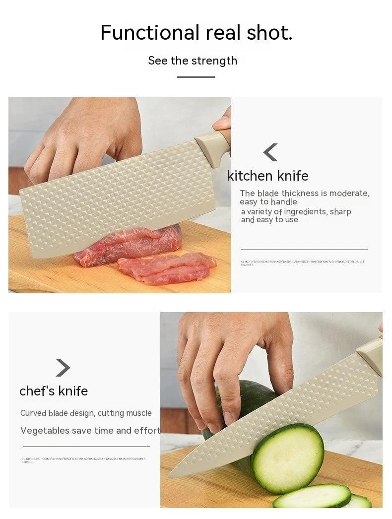 Professional Knife Set 6pcs Stainless Steel Kitchen Plastic Handle Chef ...