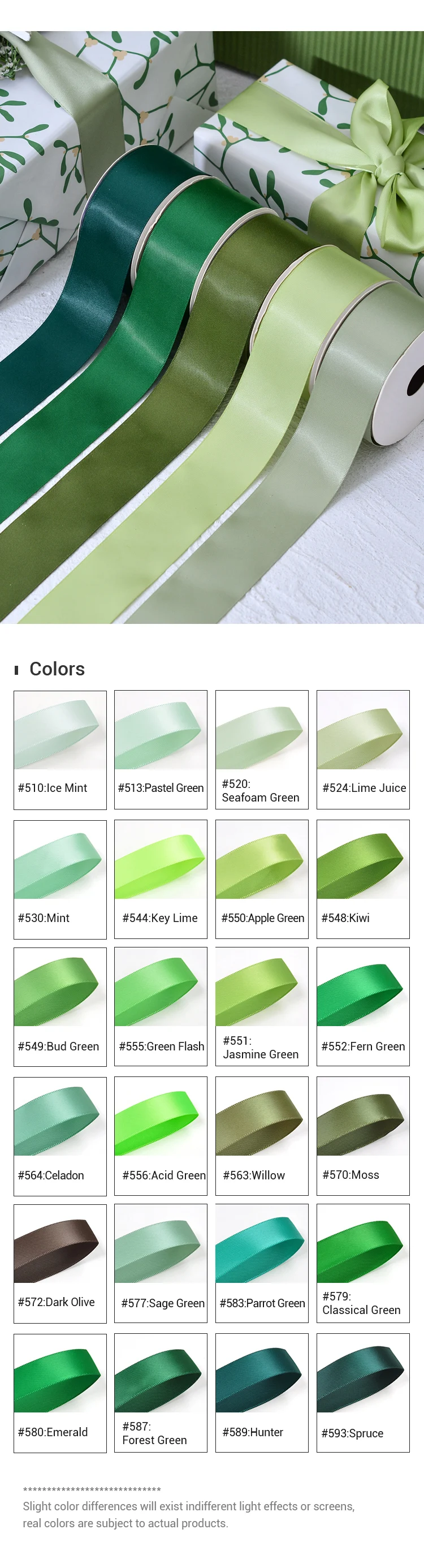 YAMA Factory Stock Ribbon - 196 Solid Colors, 100 Yards