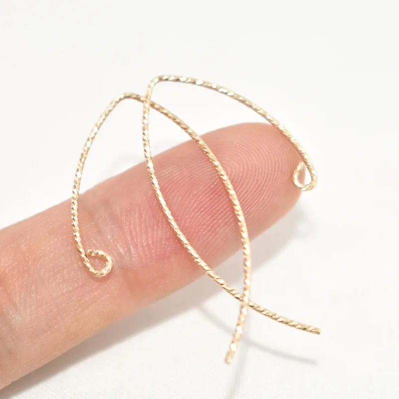 14k Gold Filled Sparkle V Shape Ear Wire Gold Ear Wire For Jewelry ...