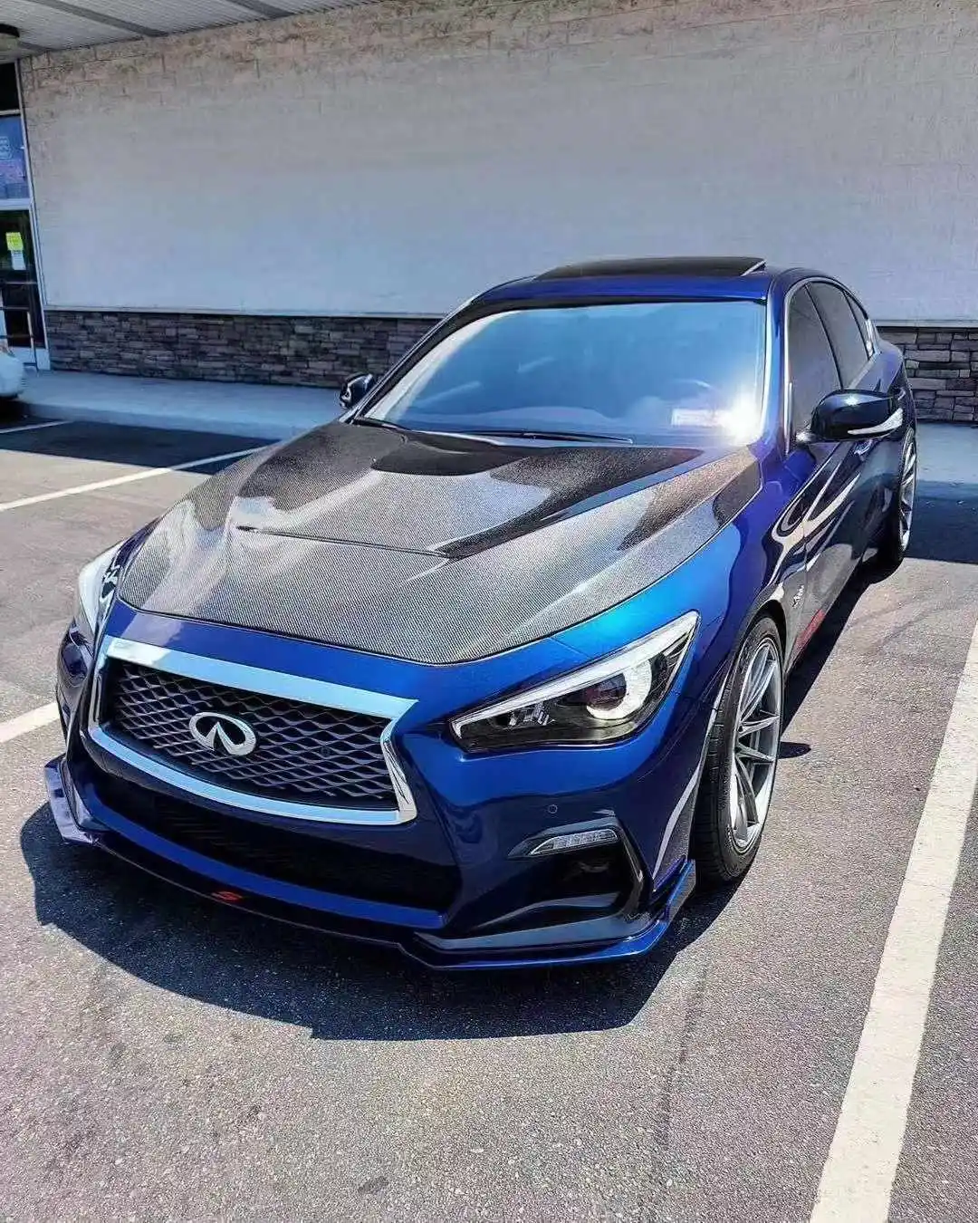 GTS Style Carbon Fiber Hood Vent Bonnet for Infiniti Q50