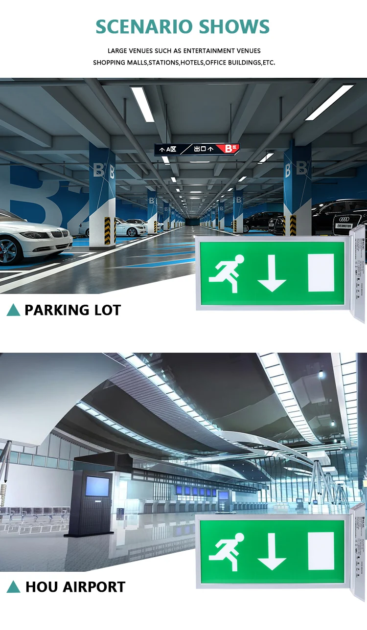 220V Rechargeable Emergency Exit Light - 3 Hours Backup