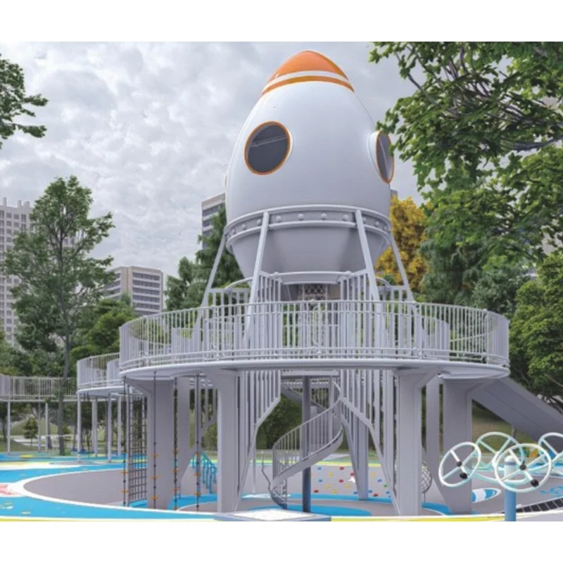 Factory Design Space Theme Children & Adult Fiberglass Rocket Slide ...
