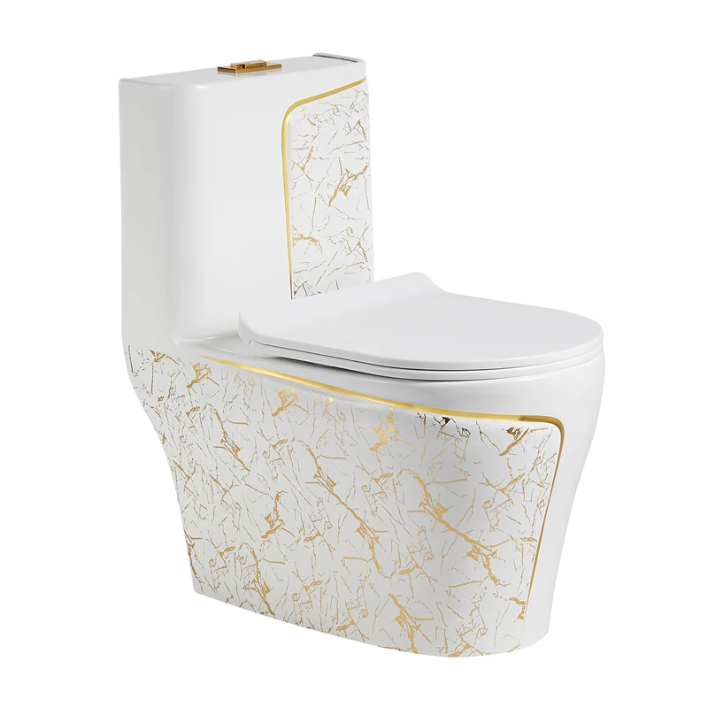 Inodoro Negro Luxury One Piece Bathroom Ceramic Wc Water Closet Porcelain Gold Black Colored ...