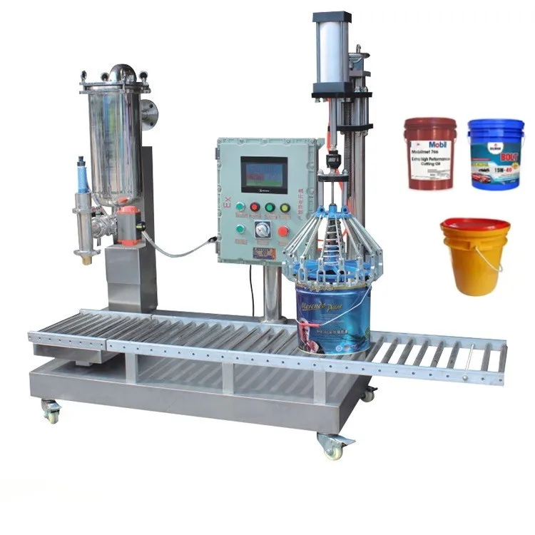 Glove Pigment Coating Putty Filling Machine 5-20 Liters Gallon Semi ...