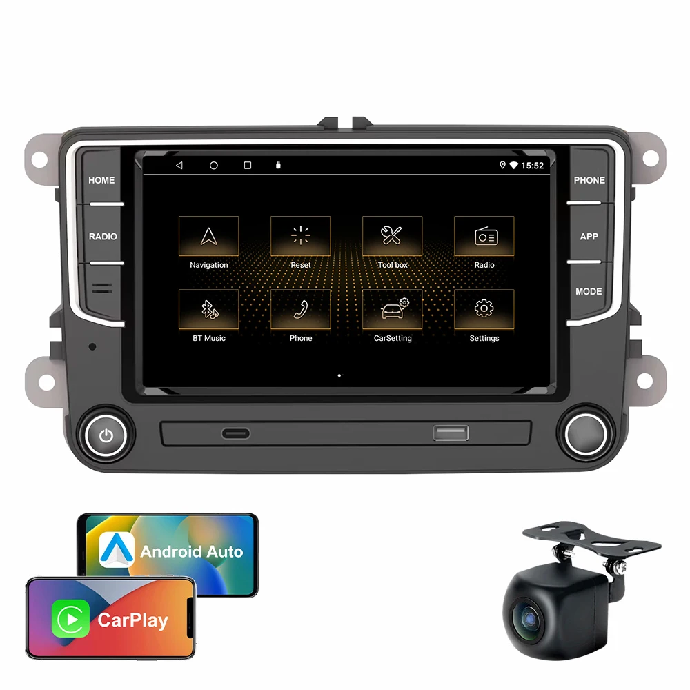 7" Android 13 Car Stereo with GPS, Bluetooth, and Carplay