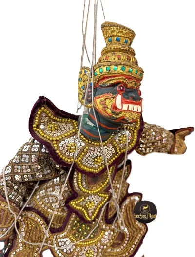 Wooden Puppets Classic Myanmar Puppet Drama Yoke-that Is A Combination ...