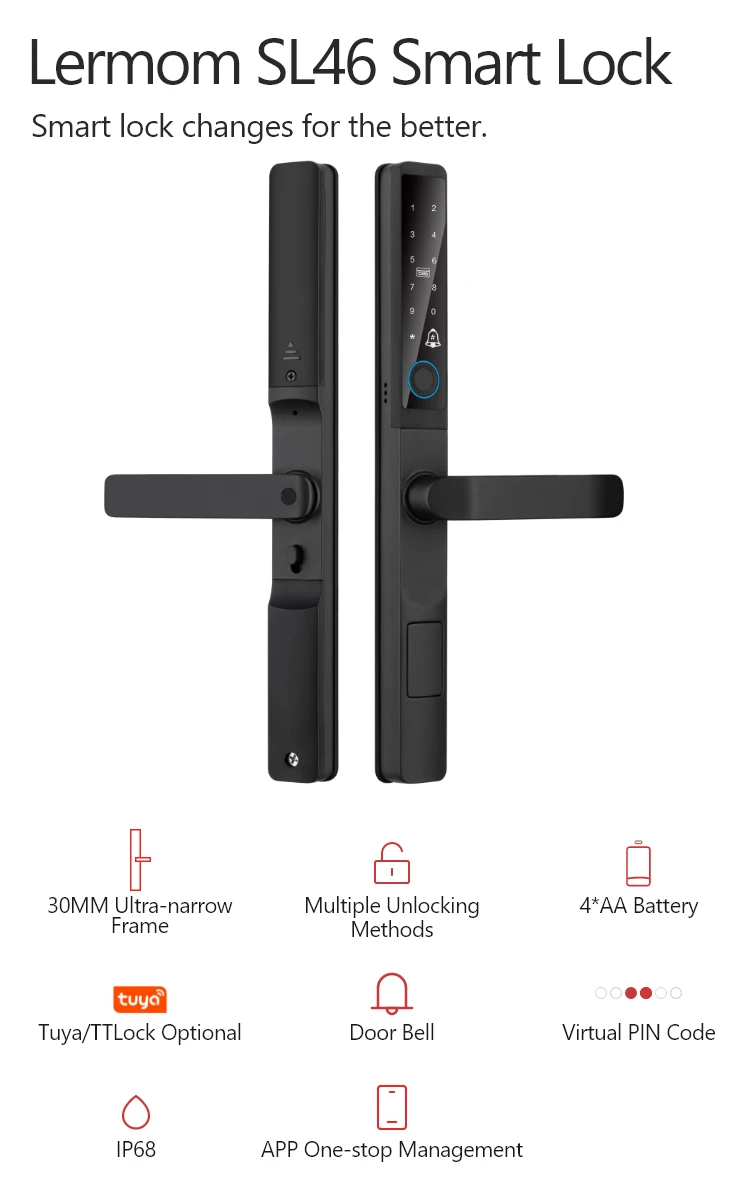 Hot Sale Waterproof Digital Sliding Lock with Wifi APP Ttlock