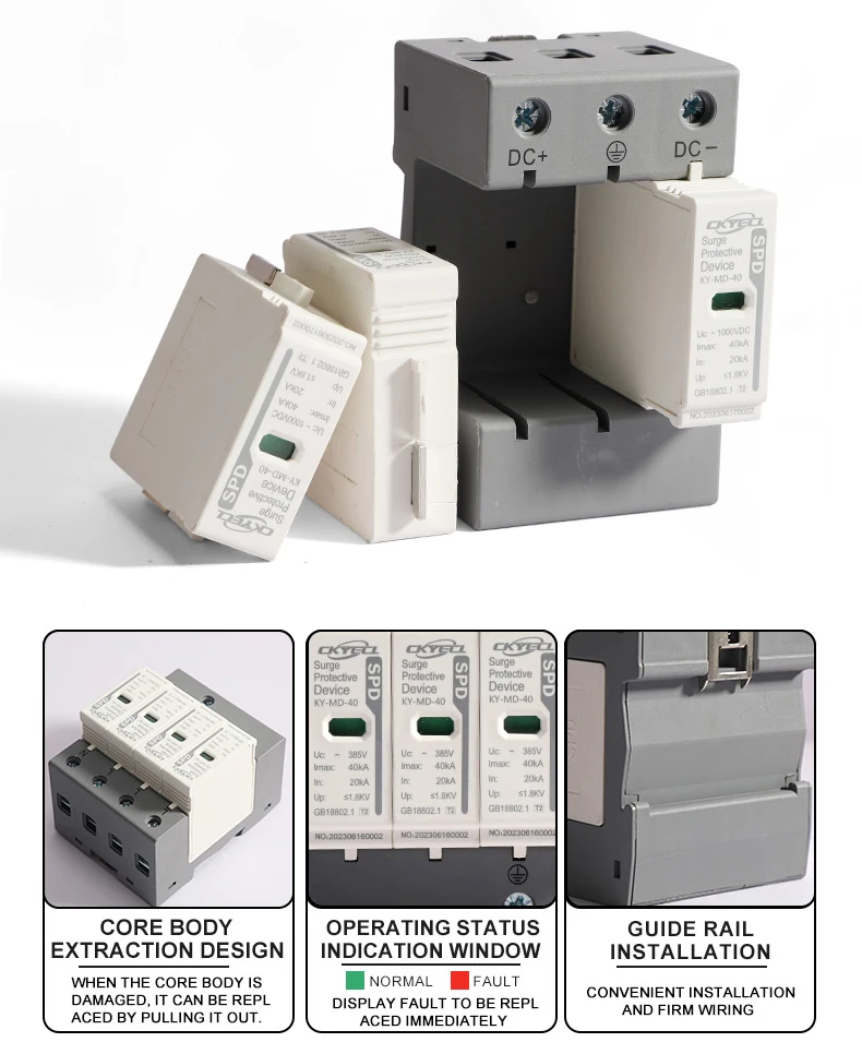 Surge Protector Photovoltaic DC 1000V 1500V SPD LED Street Light Spd ...